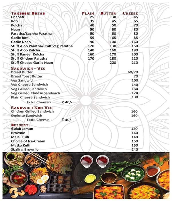 Menu of Spice Yard, Naupada, Thane West, Thane