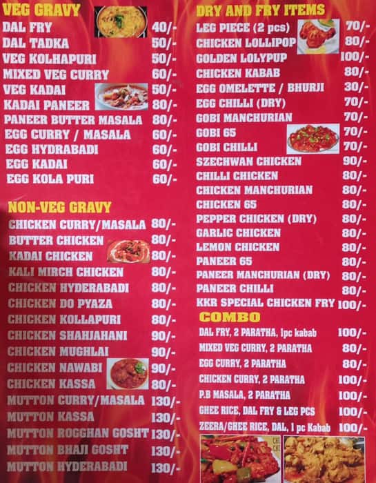 Menu of KKR Grill And Shawarma, JP Nagar, Bangalore