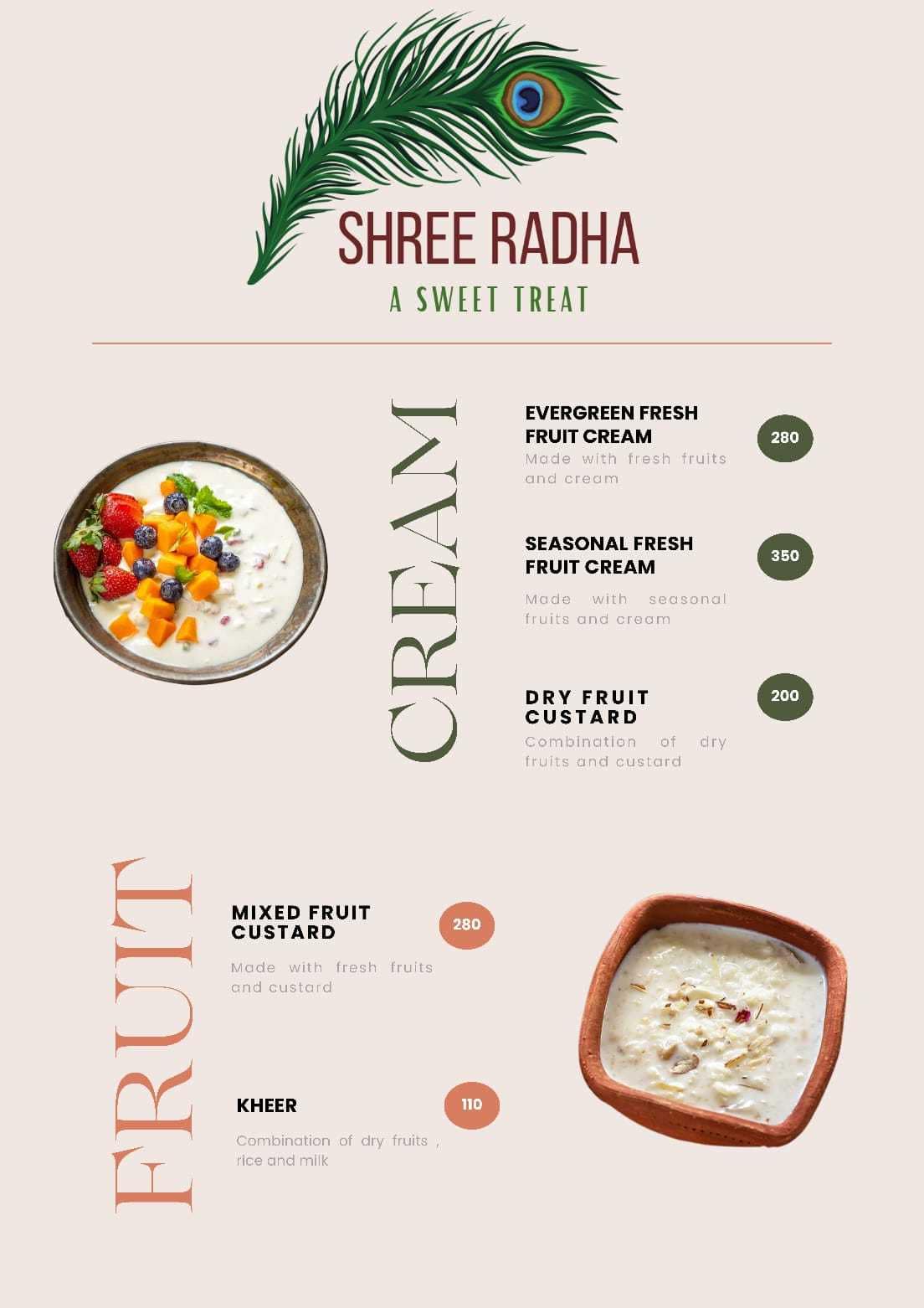 Menu of Shree Radha Dessert, Kandivali West, Mumbai