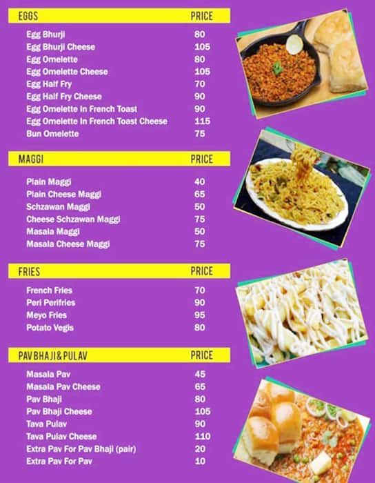 Menu of Cafe Durga, Expressway, Pune