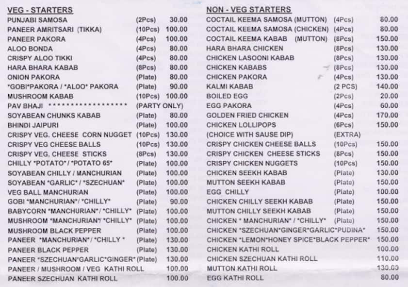 Menu at Naya daur, Bengaluru, 3JG2+8P3