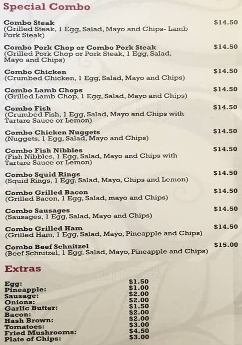 Menu at RMC Steak House steakhouse, Porirua