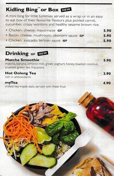 Menu at Bing Boy fast food, Doncaster