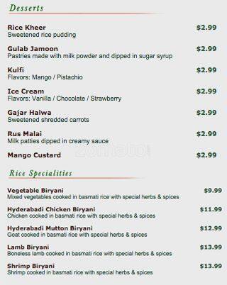 Menu at Our Place restaurant, Irving