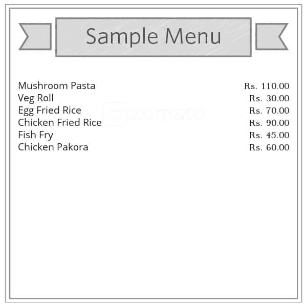 Menu at Moni Da's Food Cafe, Kolkata