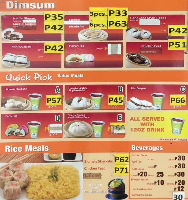 Hen Lin Menu, Menu for Hen Lin, Project 7, Quezon City - Zomato Philippines