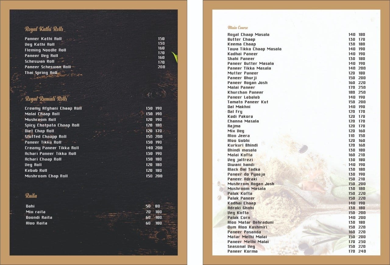 Menu at Royal Kitchen, Gurugram