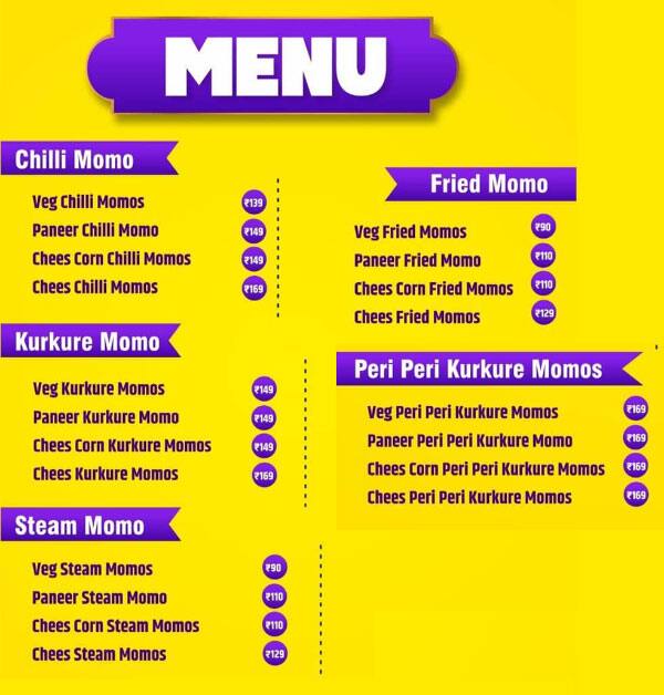 Menu of Momo G, Viman Nagar, Pune