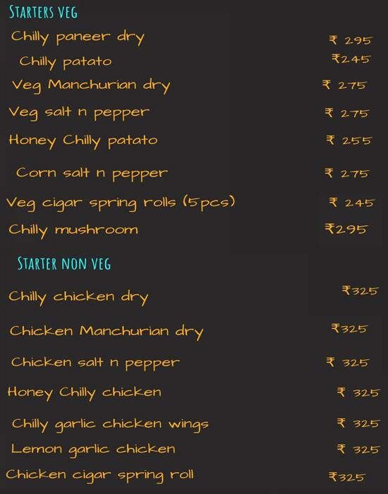 Menu of The Shanghai Kitchen, Sheikh Sarai, New Delhi