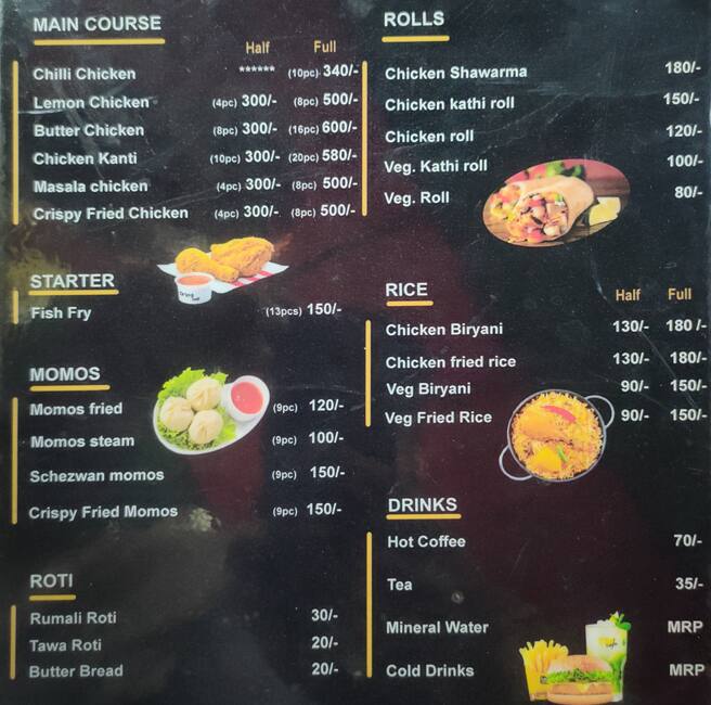 Menu of Thakk - E - Peand Restaurant, Lal Chowk, Srinagar
