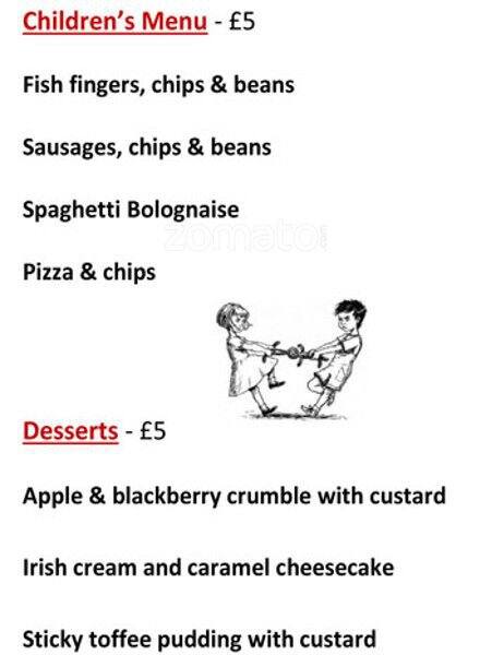 Menu at Barley Mow, London, 104 Horseferry Road