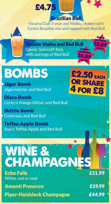 Menu at Reflex pub & bar, Glasgow