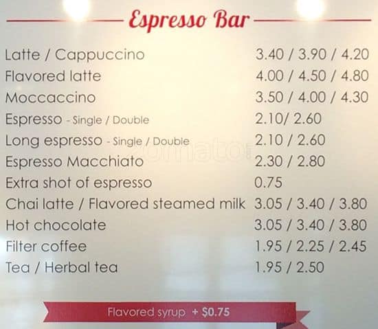 Menu at Presse Café, Toronto, 875 Bay St.