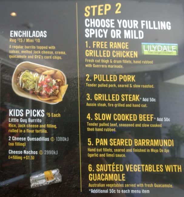 Menu at Guzman Y Gomez restaurant, Windsor, Shop 111/142 Newmarket Rd