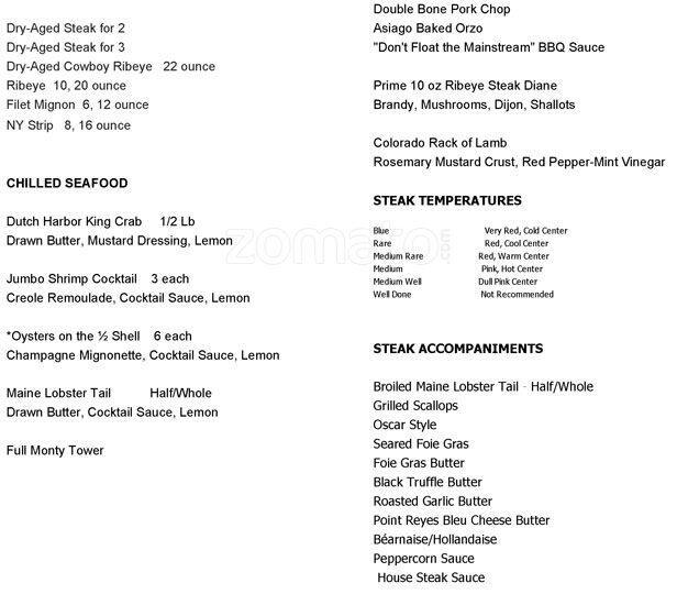 Menu at Kevin Rathbun Steak restaurant, Atlanta, 154 Krog St NE STE 200