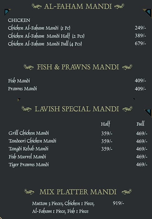 Menu of Lavish Family Restaurant, A S Rao Nagar, Secunderabad