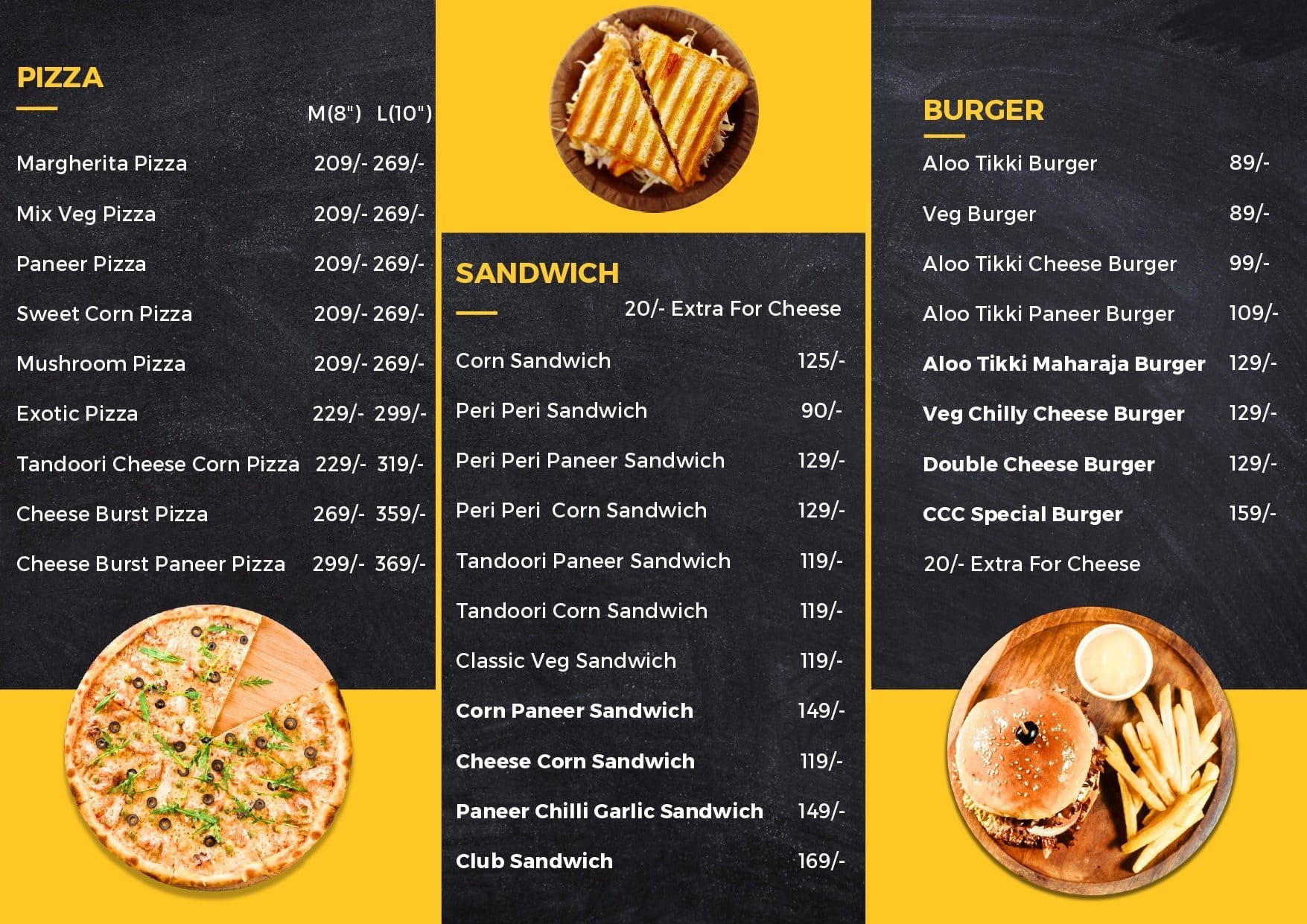 Menu of Cheesy Crazy Cafe, Nigdi, Pune