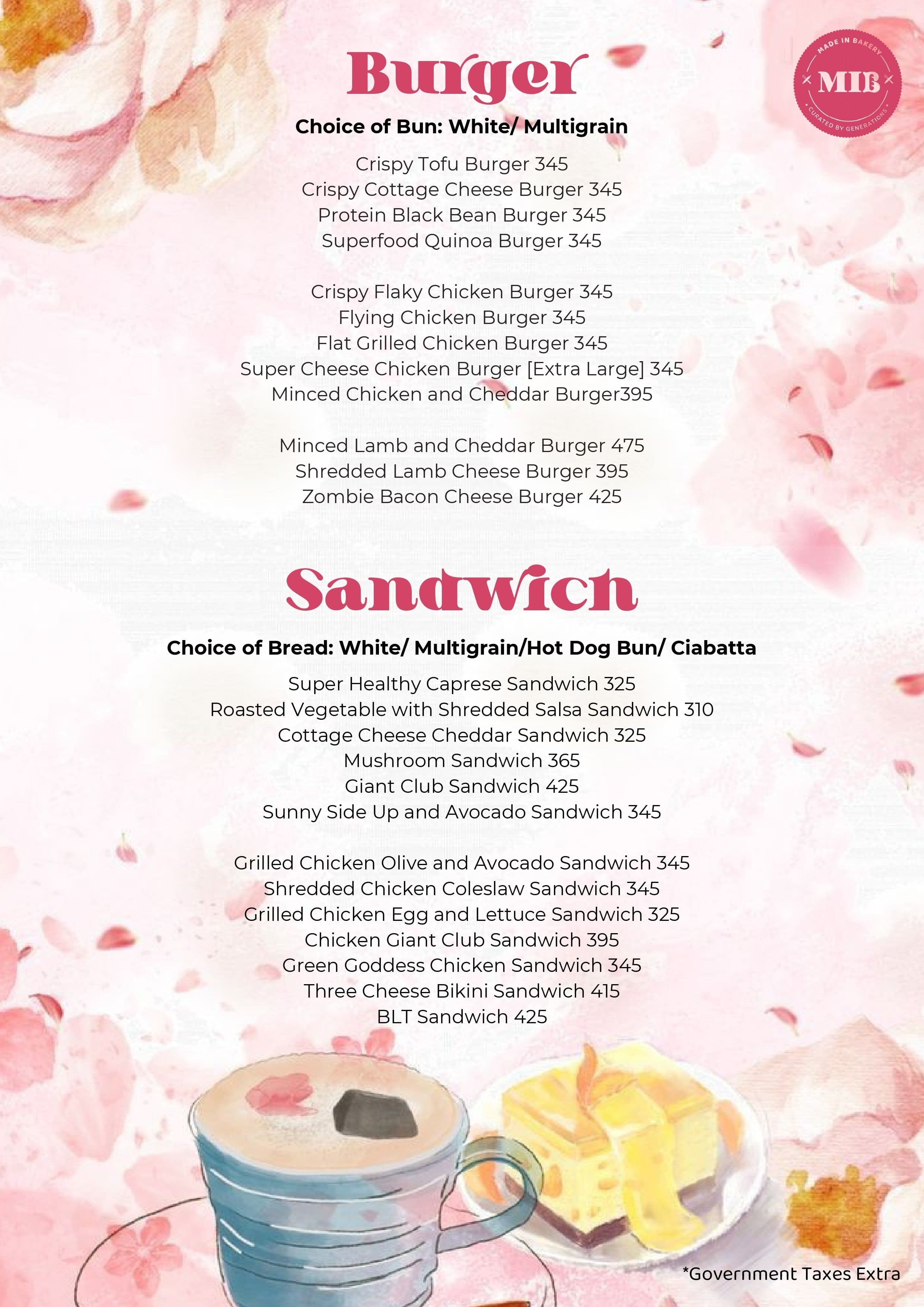 Menu of Made In Bakery, Shahdara, Noida