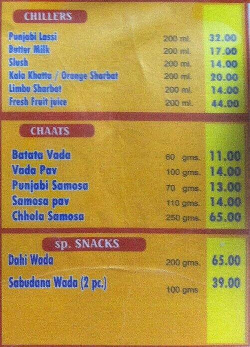 Menu at Jain Subkuchh Food Plaza, Mumbai, Railway Station