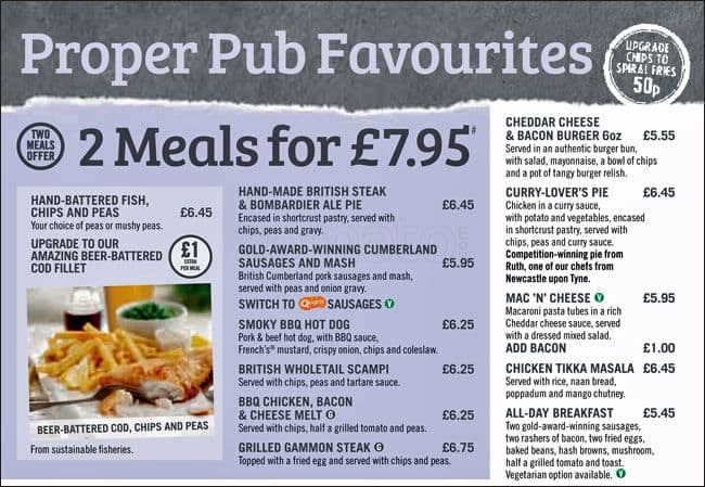 Menu at The Old Smiddy pub & bar, Glasgow, 131 Old Castle Rd