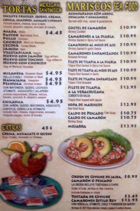 Menu at El Rey Del Taco & Burritos restaurant, Chicago, S California Ave