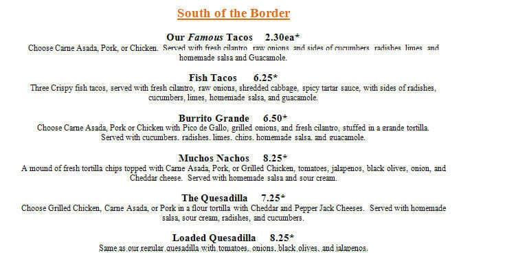 Menu at Flightline Bar & Grill, Phoenix, N 19th Ave