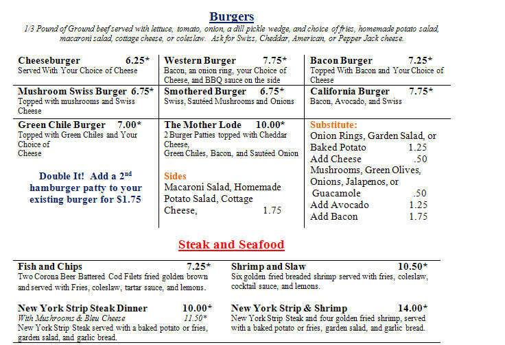 Menu at Flightline Bar & Grill, Phoenix, N 19th Ave