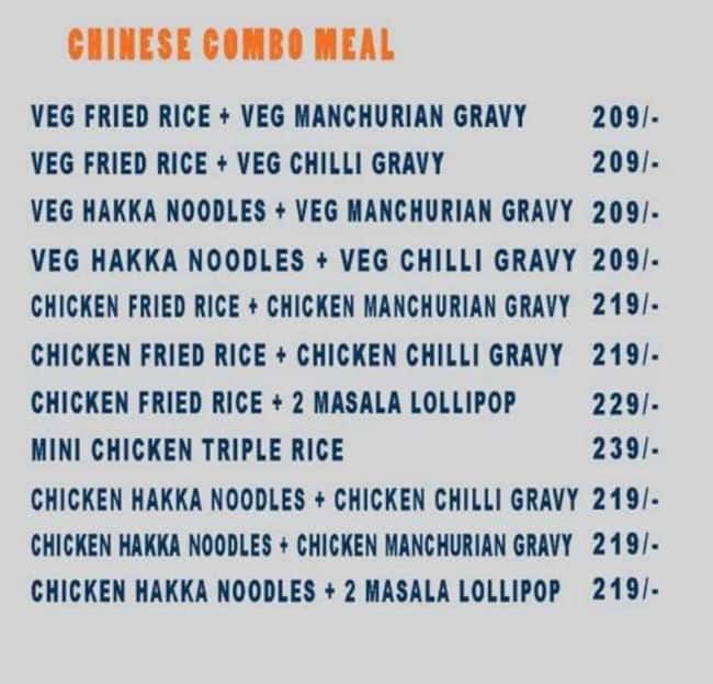 Menu of Gauri Fast Food, Sakinaka, Mumbai