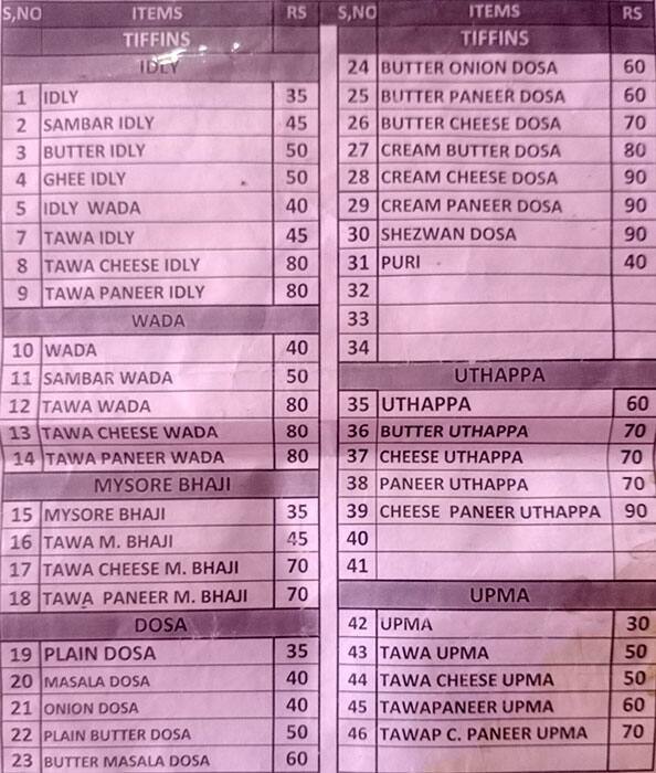 Menu of Suruchi Mess And Dhaba, Attapur, Hyderabad