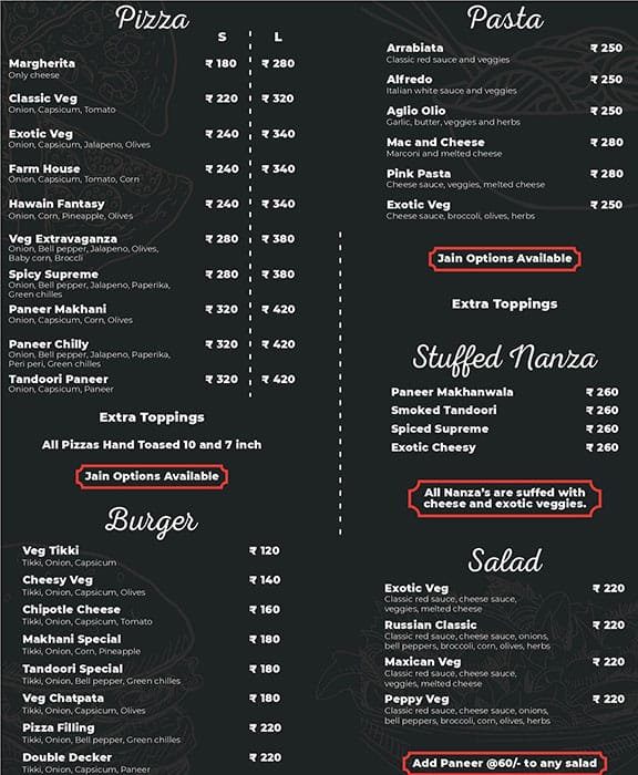 Menu of Froozo, Kasarvadavli, Thane West, Thane