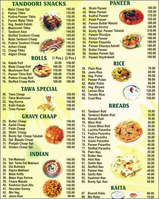 Bunty Chaap Tandoori Junction Menu - Zomato