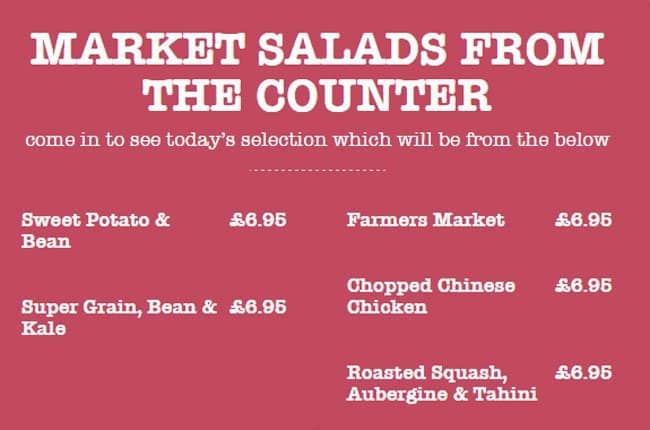 Menu at Giraffe restaurant, London, King's Cross Rd