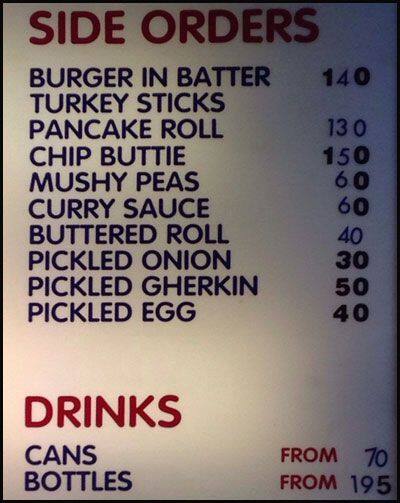 Menu at Tony's Supa Fry London restaurant, London