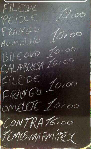 Menu at Bem Vindo, São Paulo