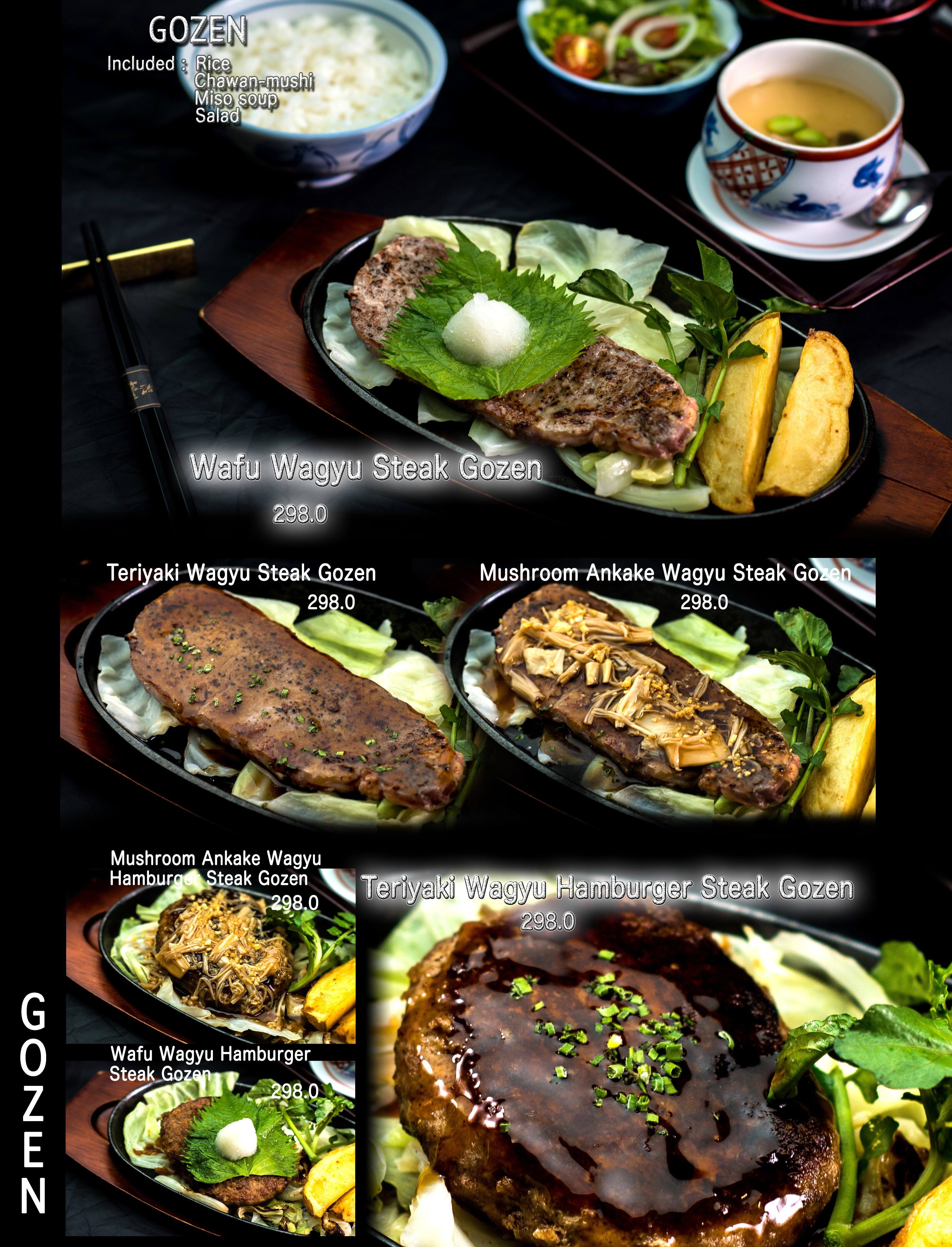 Menu at Katsura Plaza Senayan restaurant, Central Jakarta