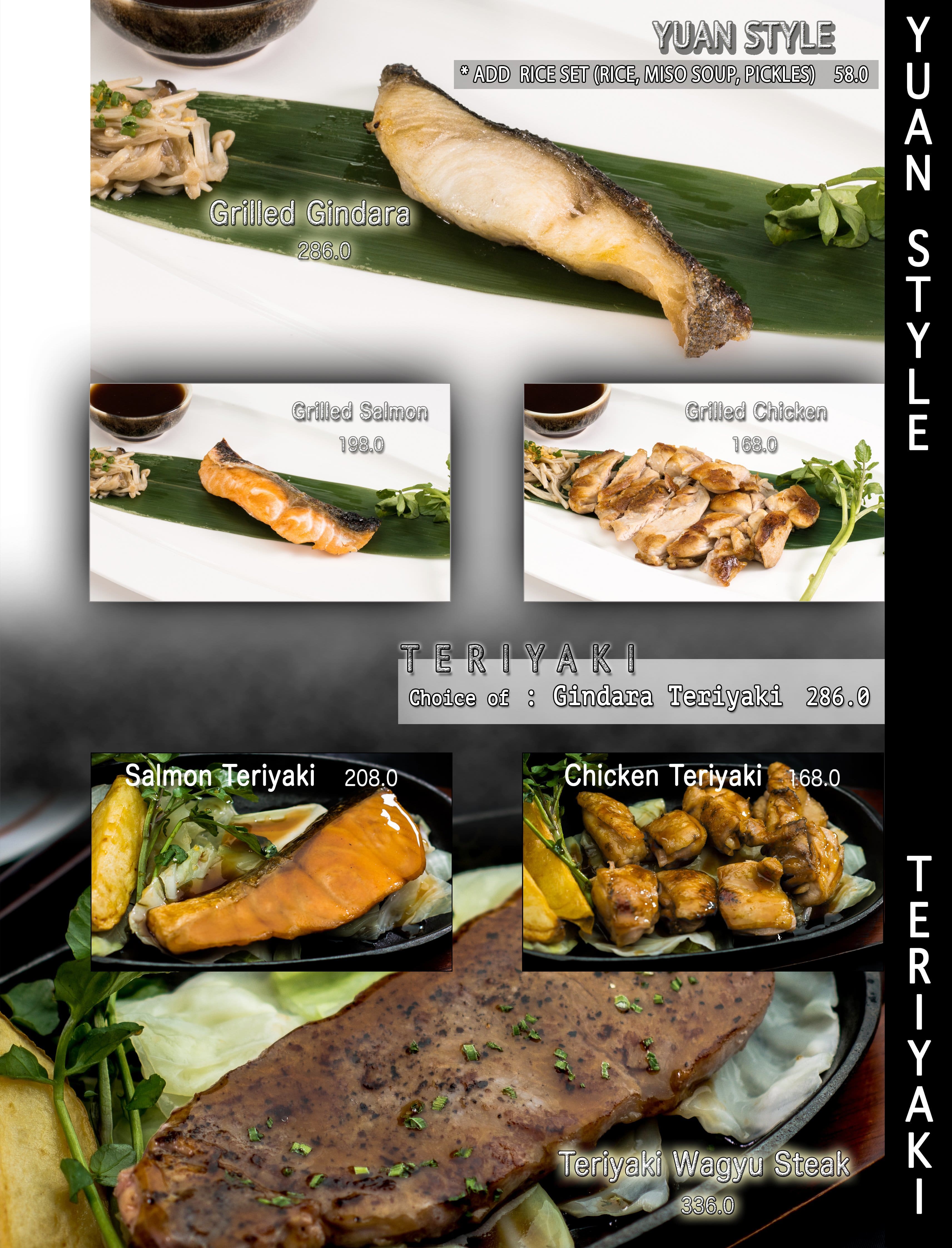 Menu at Katsura Plaza Senayan restaurant, Central Jakarta