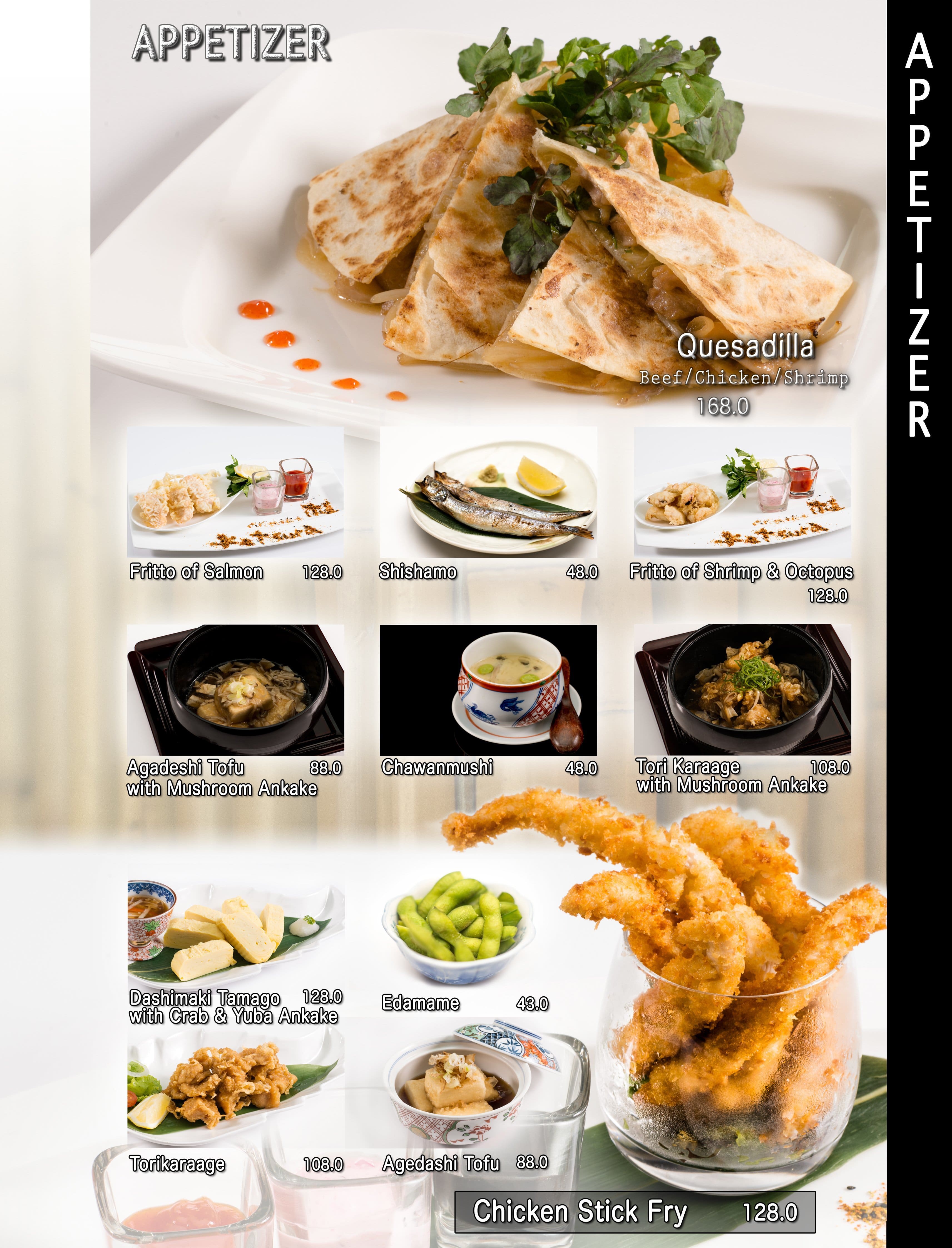 Menu at Katsura Plaza Senayan restaurant, Central Jakarta