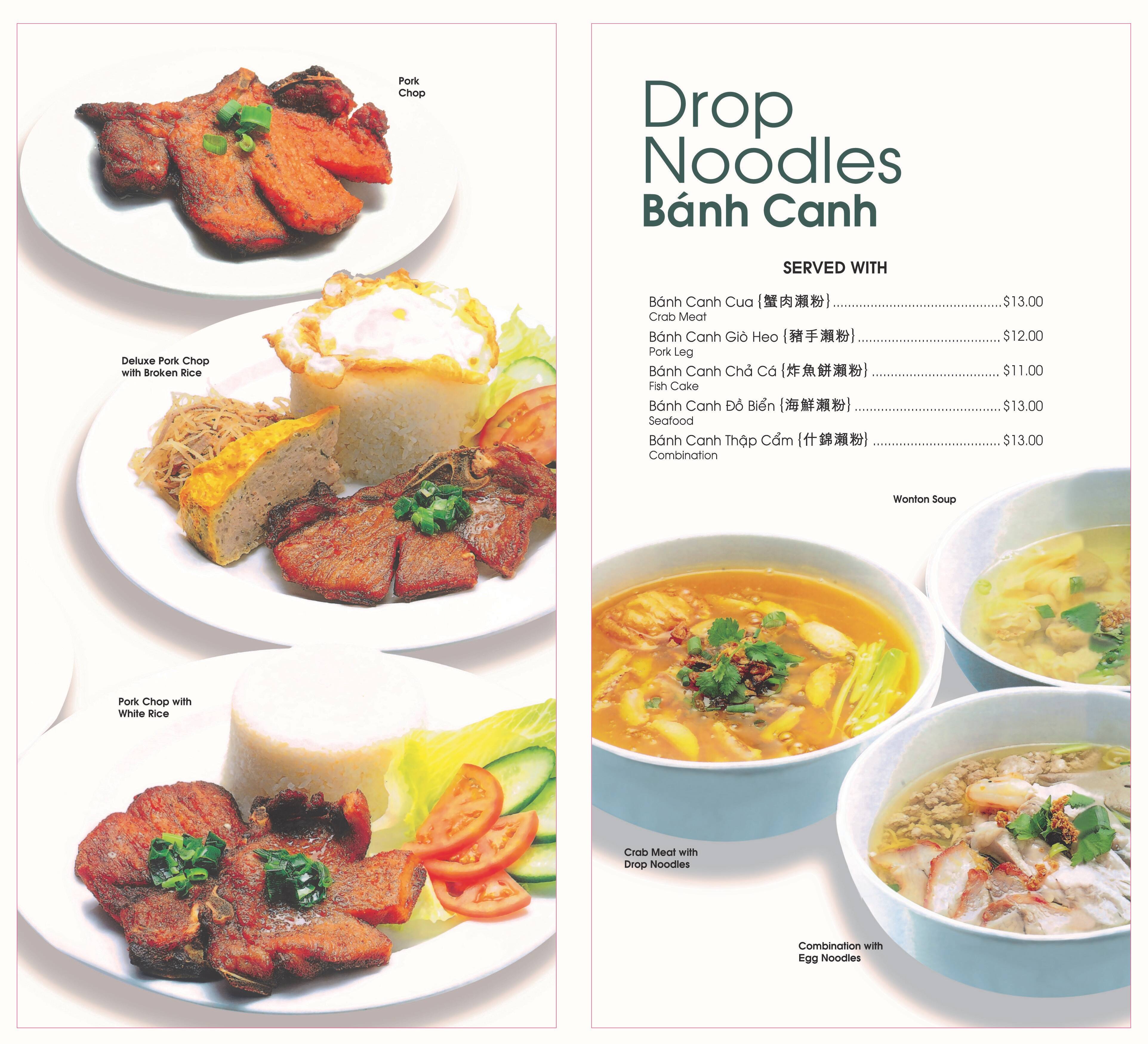 Menu at Tan Viet Noodle House Eastwood restaurant, Eastwood, 209 Rowe St