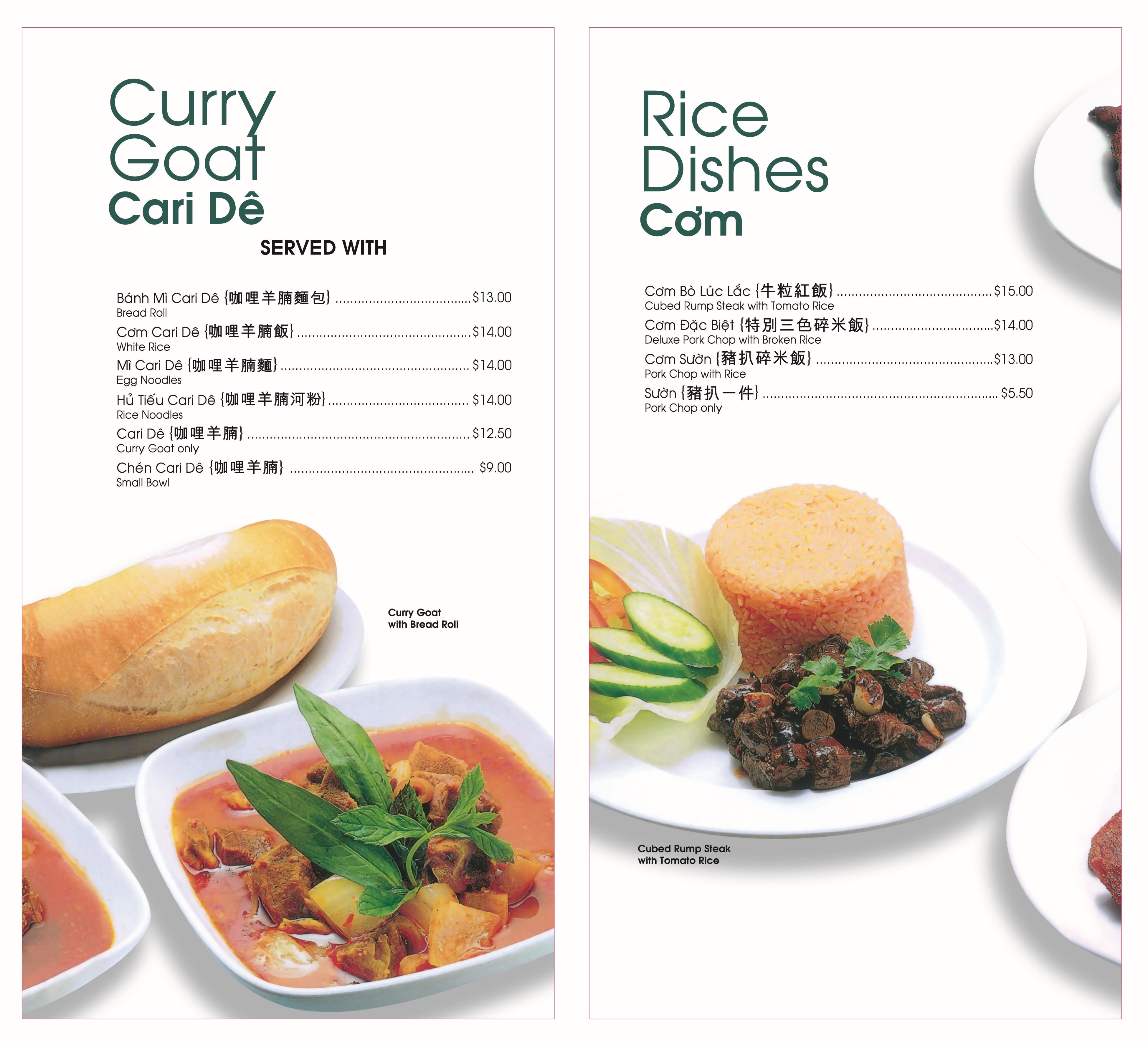 Menu at Tan Viet Noodle House Eastwood restaurant, Eastwood, 209 Rowe St