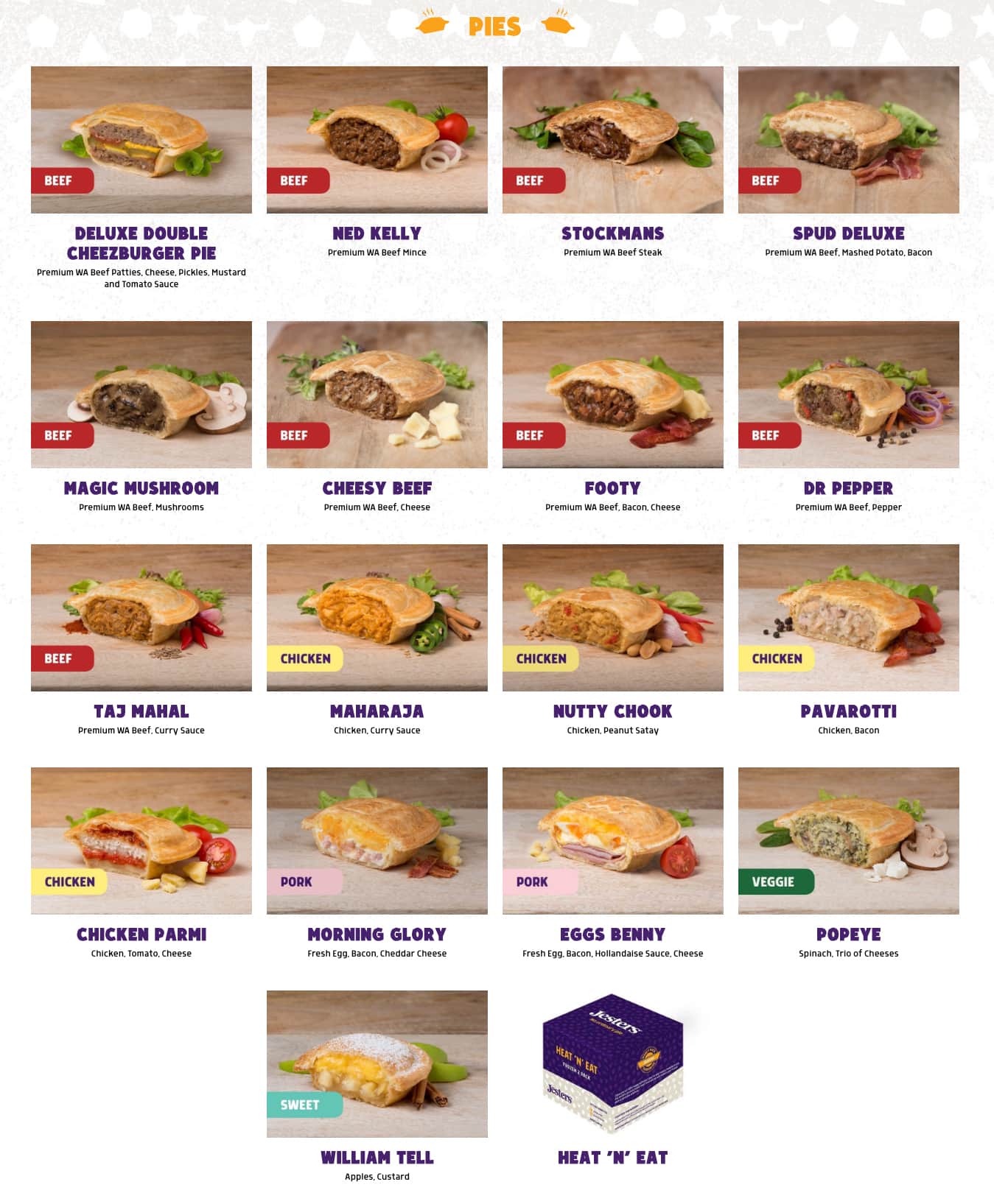 Menu at Jesters fast food, Armadale