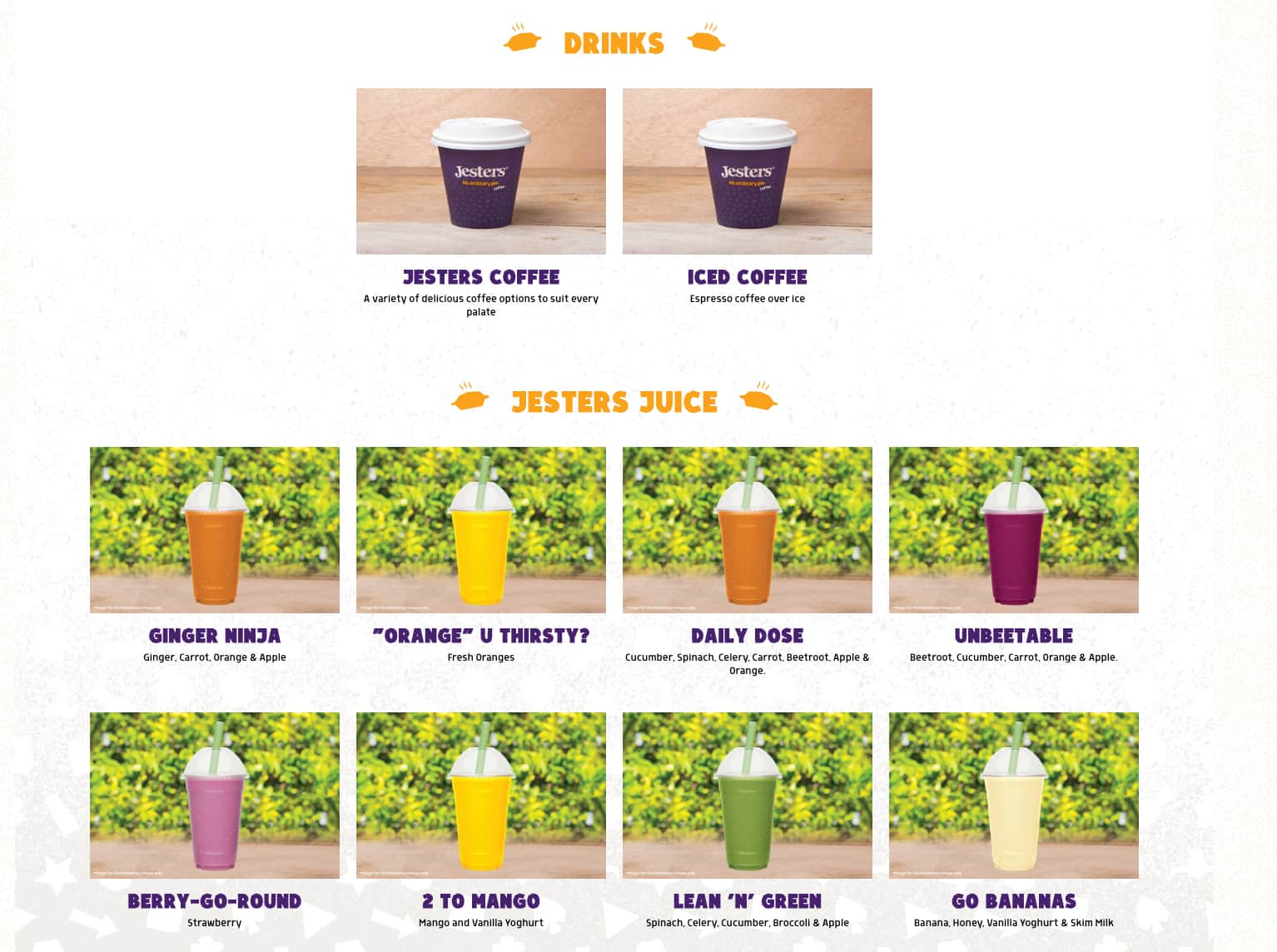 Menu at Jesters fast food, West Perth, Shop K02