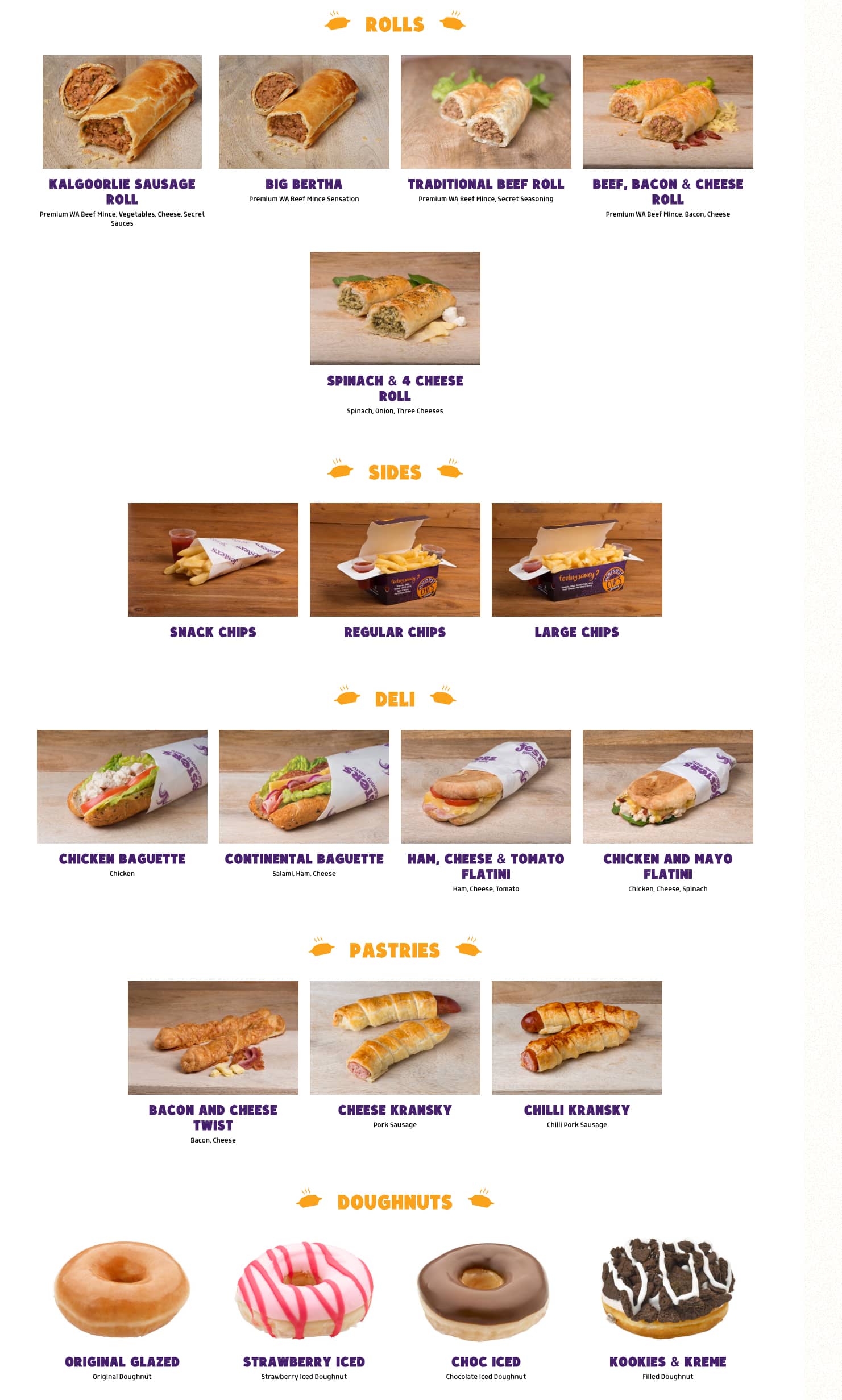 Menu at Jesters Raine Square fast food, Perth