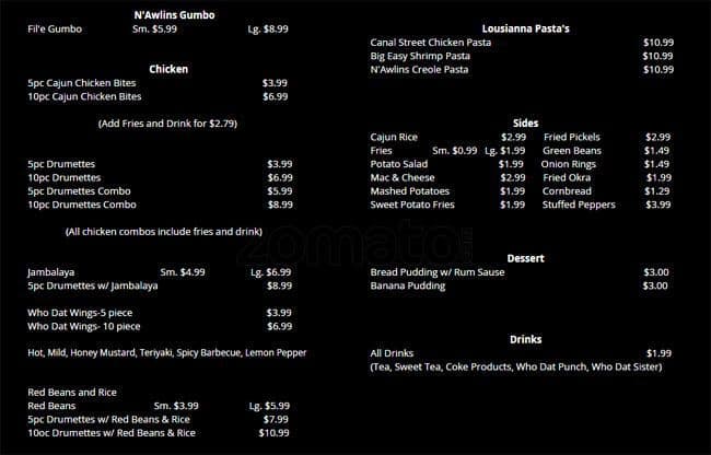 Menu at Two Sisters Restaurant, Hurst