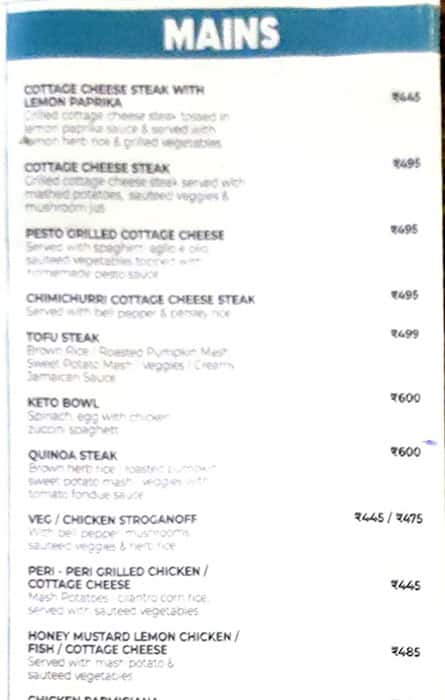 Menu at Daily Grill, Mumbai