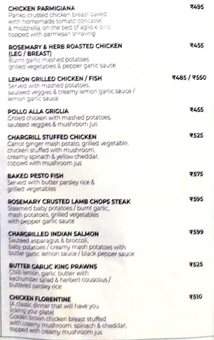 Menu at Daily Grill, Mumbai