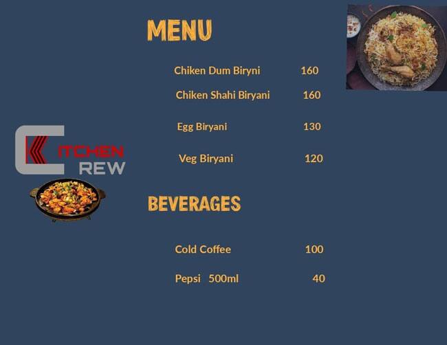 Menu of Kitchen Crew, New Panvel, Navi Mumbai