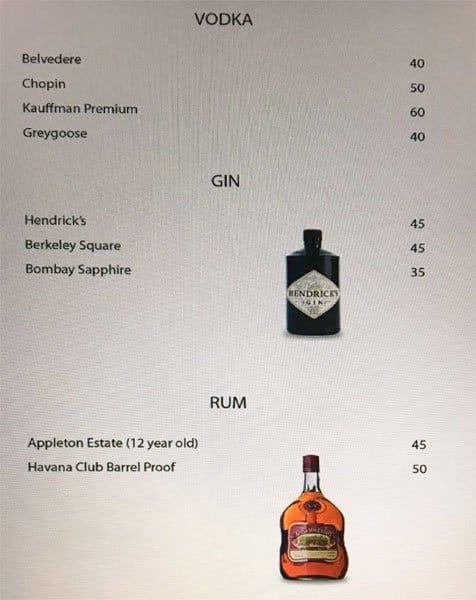 Menu at Mixology pub & bar, Dubai