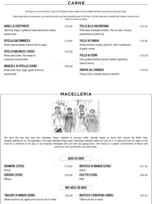 Menu at Piccolino Caffé Grande, Manchester restaurant, Manchester, 8 ...