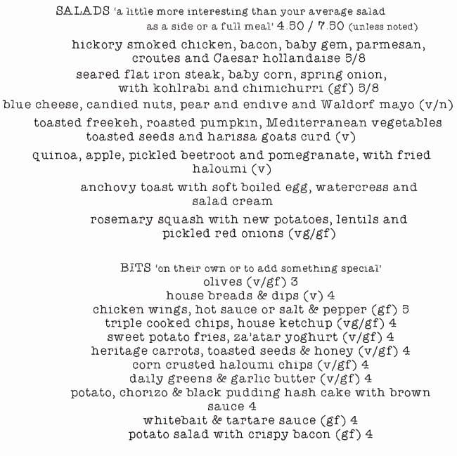 Menu at Checkpoint pub & bar, Edinburgh