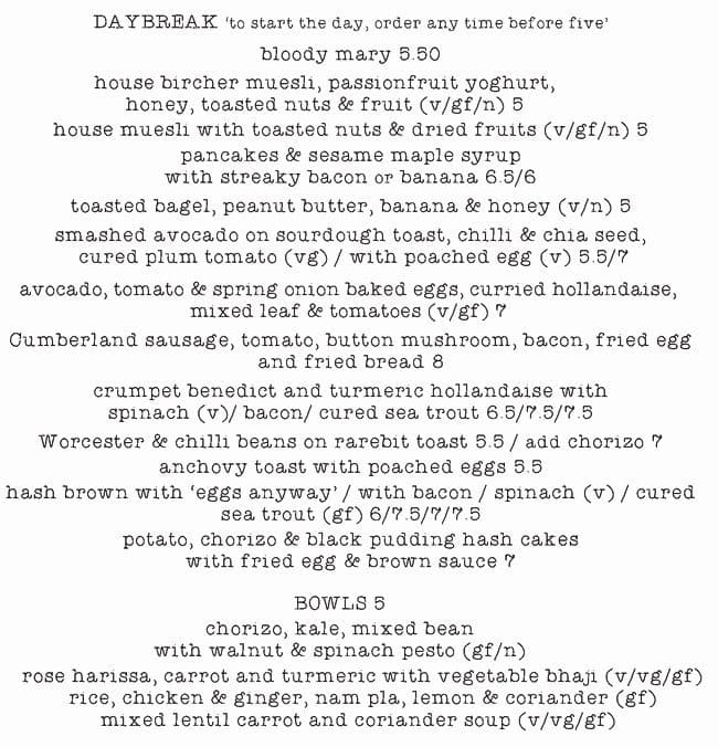 Menu at Checkpoint pub & bar, Edinburgh